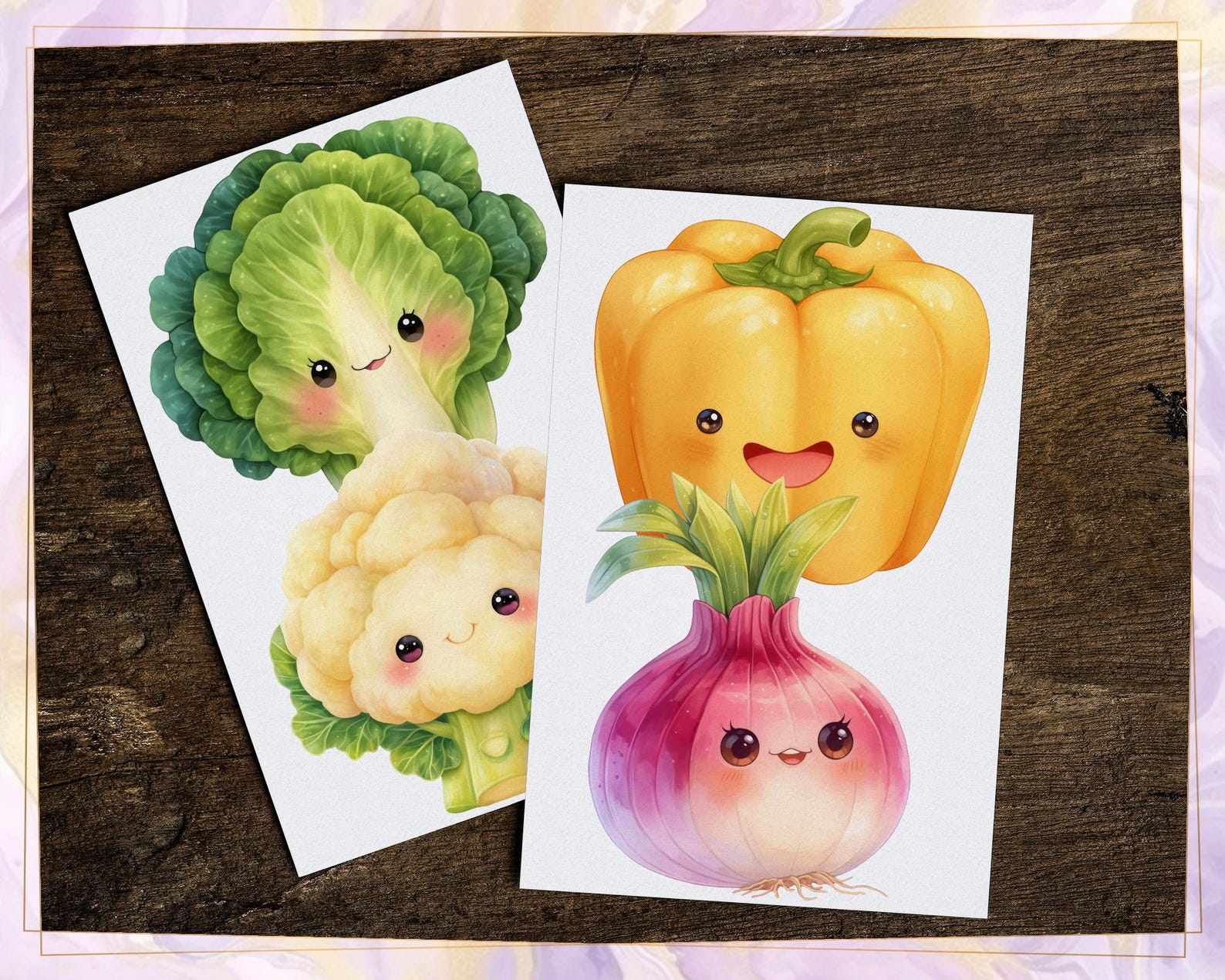 Cute Vegetables | PNG Clip Art Illustrations. Kawaii Farmers Market ...