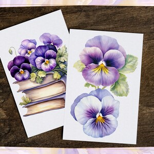 Pansy Flower Watercolor Style Illustrations. Viola, Violet, Purple and ...
