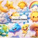 Cartoon Sky and Weather Elements, Digital Illustrations. Cute Happy ...