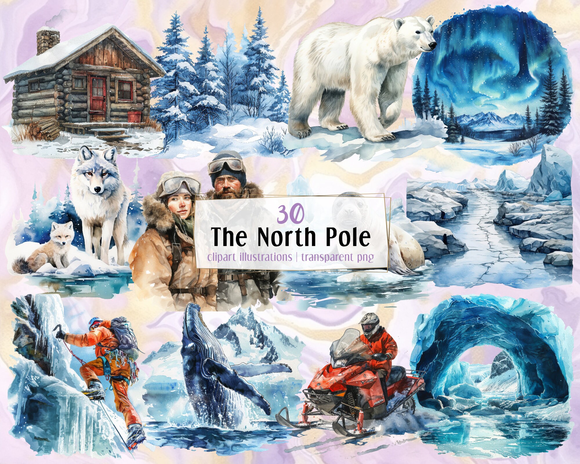 The North Pole Illustrations. Arctic Region, Cold Icy Scenery, Cave ...