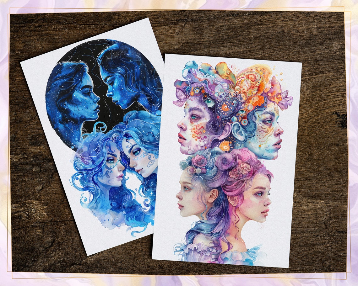 Gemini Illustrations. Gemini Birthday Zodiac Astrology Sign Represented ...
