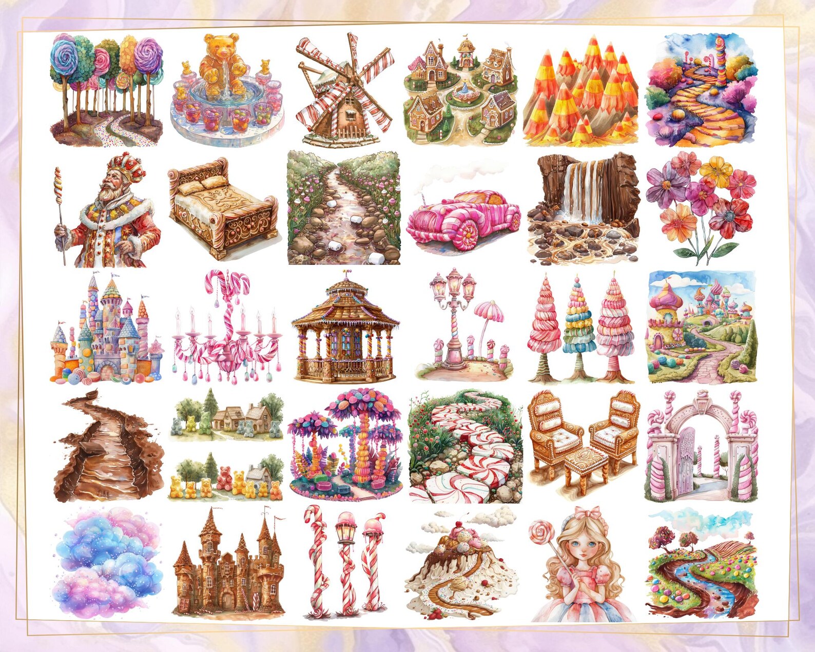 Candyland Illustrations. Cute, Colorful Scenery, Charming Fairytale ...