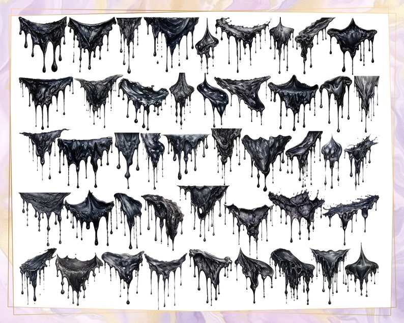 Black Paint Splash. Watercolor Style Illustrations. Dark Liquid ...