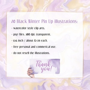 Black Winter Pin up Girl Portrait Illustrations. Vintage 40's Females ...