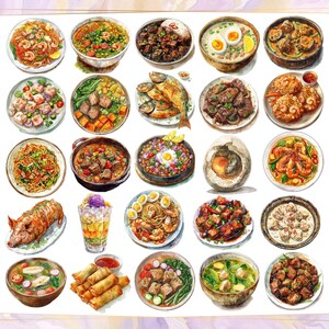 Filipino Cuisine Illustrations. Delicious Philippines Dishes, Asian ...