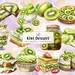 Kiwi Fruit Desserts. Watercolor Style Illustrations. Green Fruity ...