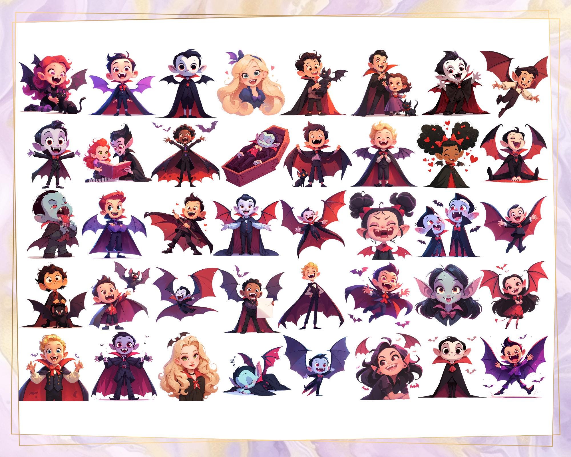 Cartoon Vampire Kid Illustrations. Cute Funny Adorable Fairytale ...
