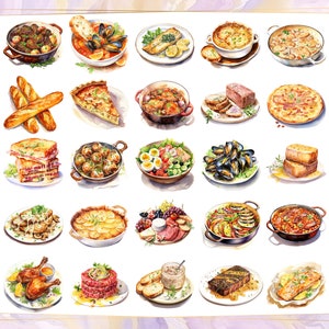 French Cuisine | PNG Clip Art Illustrations. Traditional Food From ...