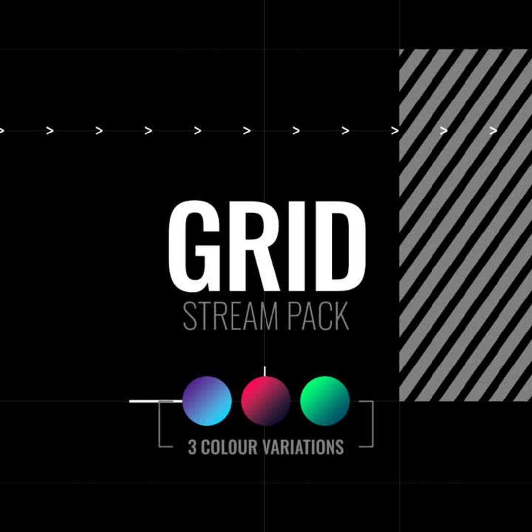Grid Animated Stream/twitch Overlays | Modern/clean/abstract Stream Package | Alerts, Webcam ...