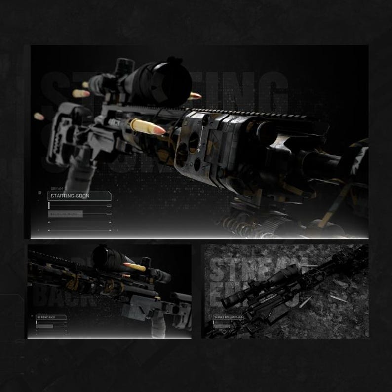Sniper 3D Animated Stream/twitch Overlays Pack | Fps/military Streamer ...