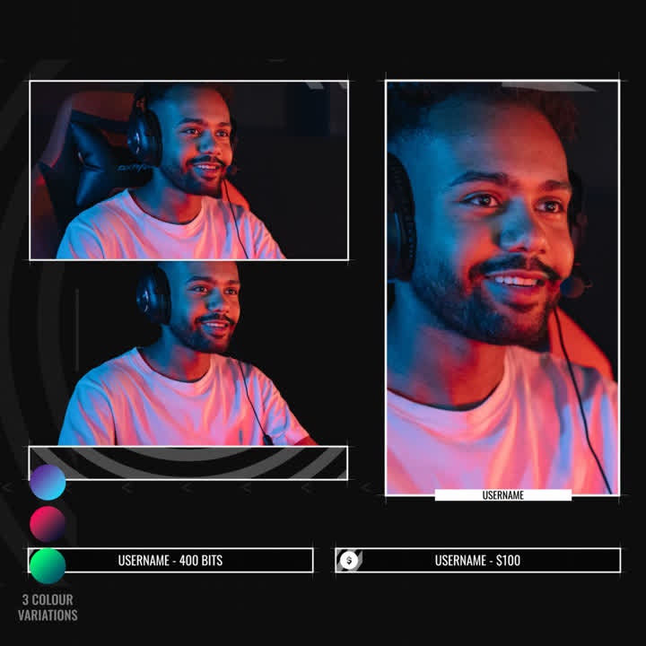 Grid Animated Stream/twitch Overlays | Modern/clean/abstract Stream ...