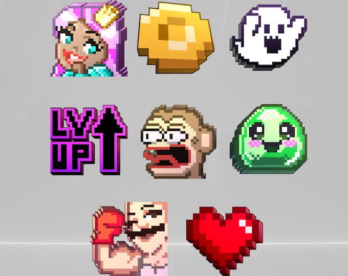 Arcade Twitch Emotes Pixel Art/retro Gaming Emotes Formatted for Twitch ...