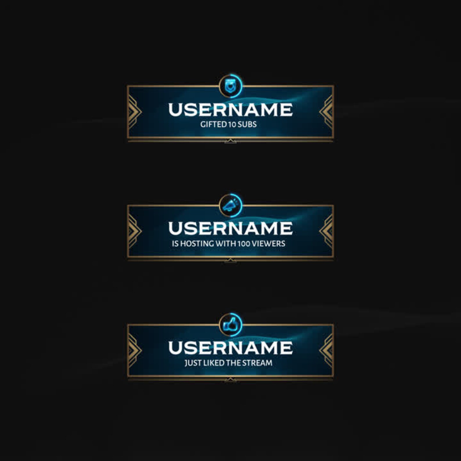 Hexrift Animated Stream/twitch Overlays Pack | MMO Stream Package ...