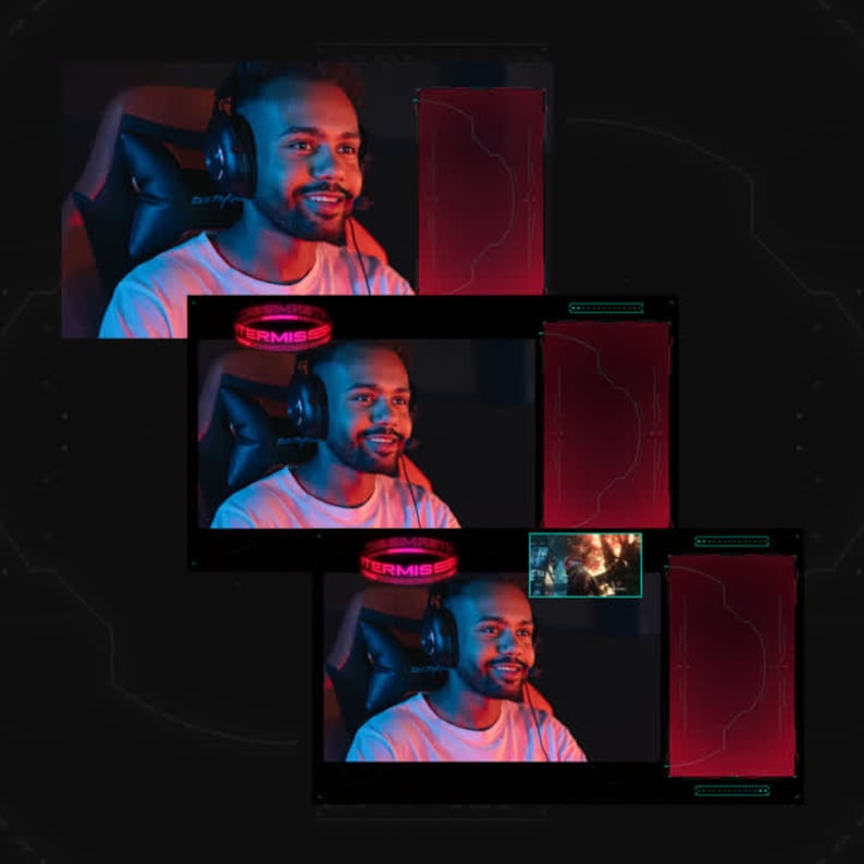 HUD Animated Stream/twitch Overlays Pack | Technology/hud Streamer Pack ...