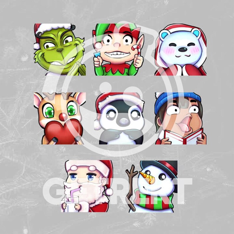 Christmas Twitch Emotes | Christmas/xmas/holidays Emotes | Formatted ...