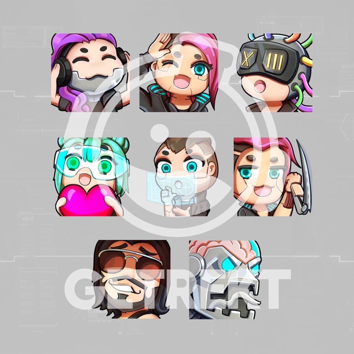 Cyberpunk Twitch Emotes | Cyberpunk/futuristic/synthwave Emotes ...