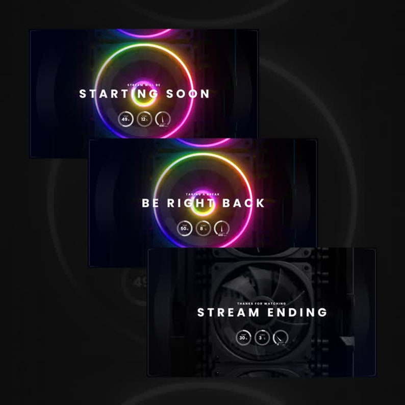 RGB Animated Stream/twitch Overlays Pack | Technology/rgb Streamer Pack ...