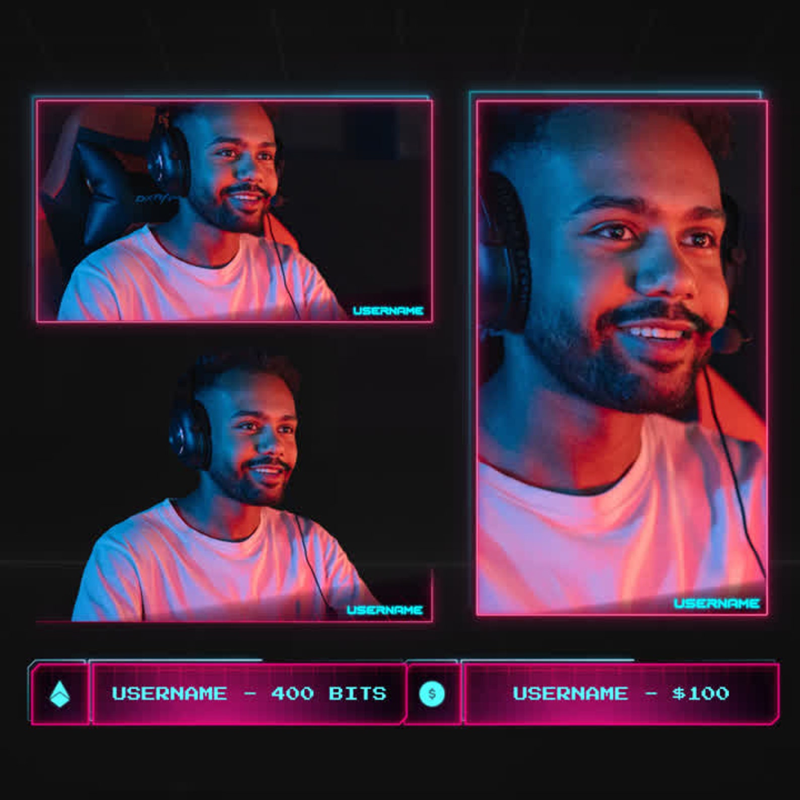 Arcade Animated Stream/twitch Overlays Pack | Retro Gaming Streamer ...