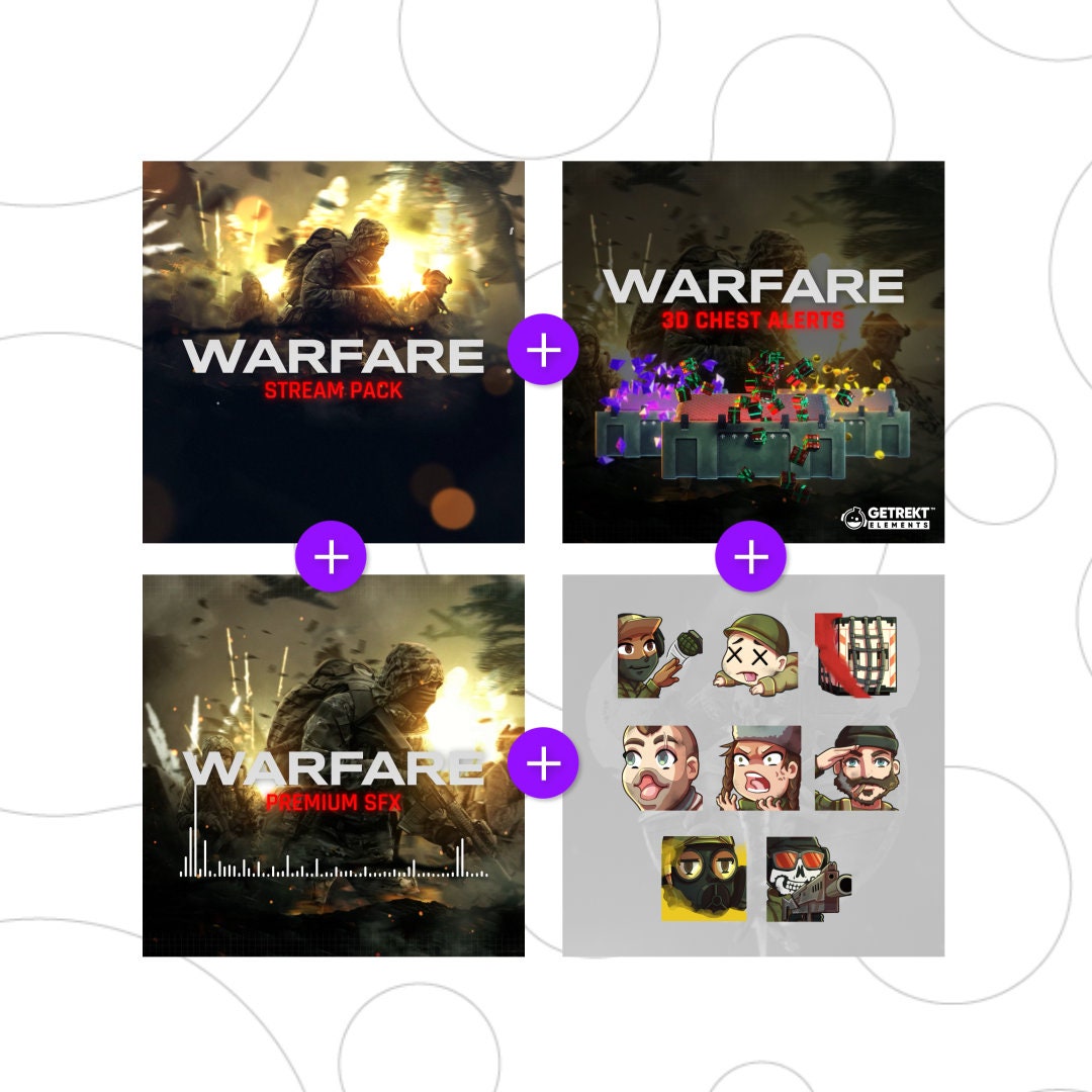 Warfare Ultimate Stream/twitch Overlays Bundle | Fps/military Streamer ...