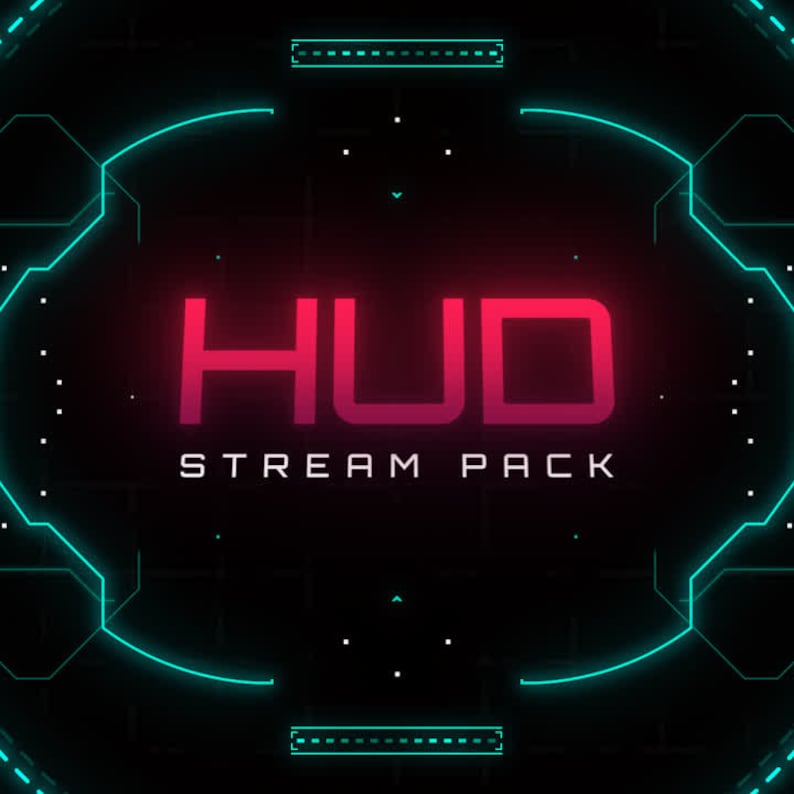 HUD Animated Stream/twitch Overlays Pack | Technology/hud Streamer Pack ...