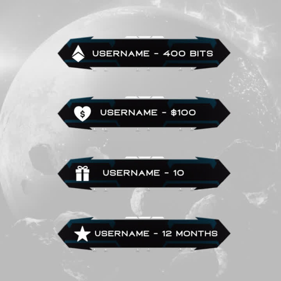 Stellar Animated Stream/twitch Overlays Pack | Space/sci-fi Streamer ...