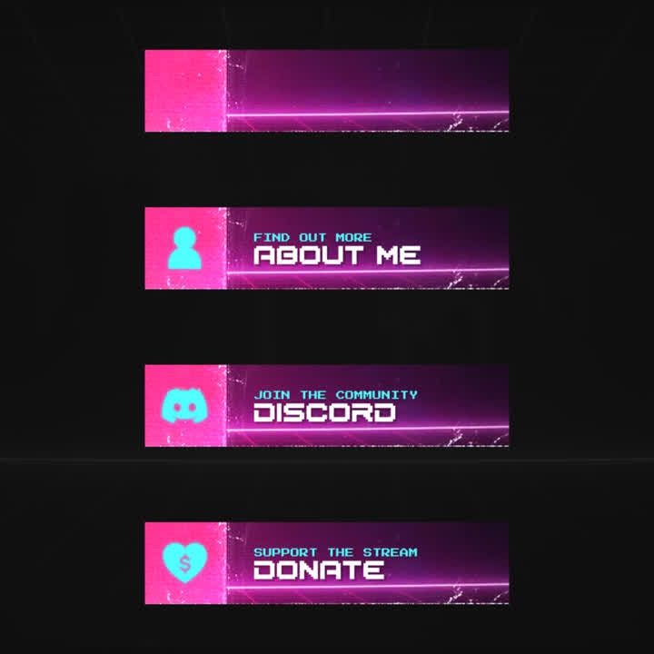 Arcade Animated Stream/twitch Overlays Pack | Retro Gaming Streamer ...