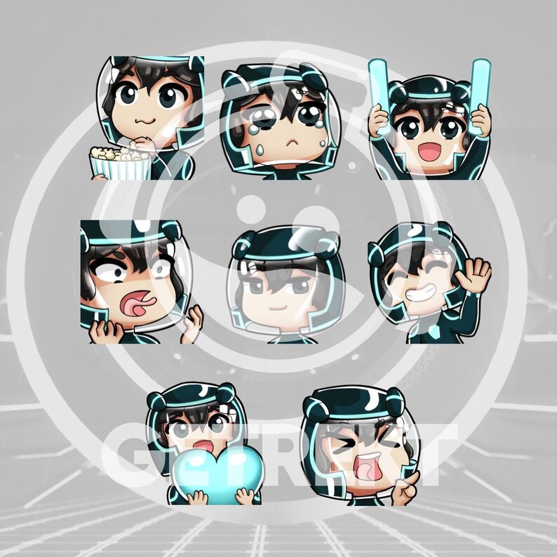 Trn Twitch Emotes | Neon/futuristic/anime Emotes | Formatted for Twitch ...
