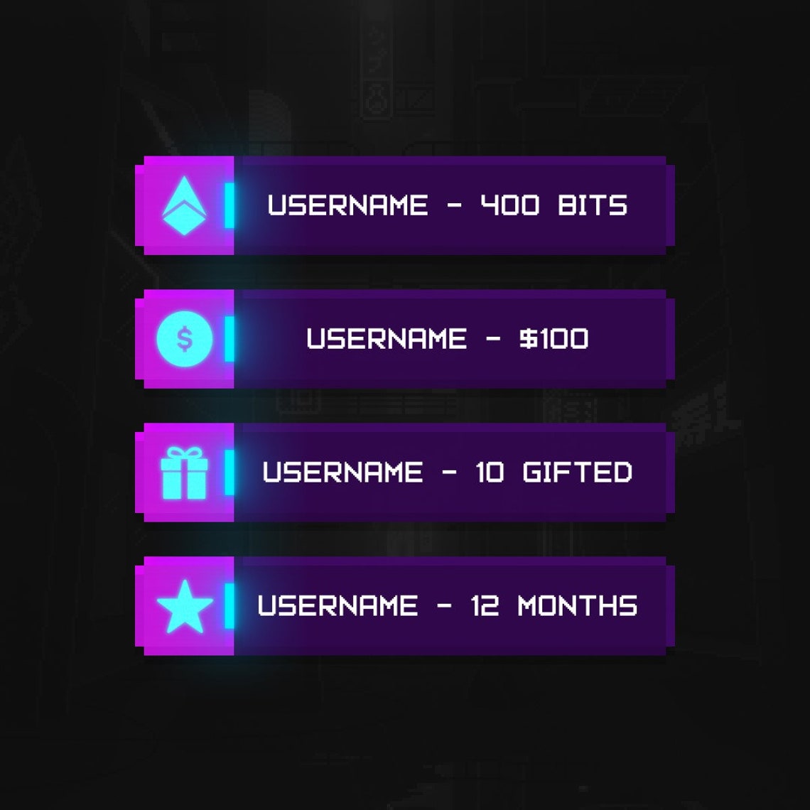 Neo Pixel Animated Stream/twitch Overlays Pack | Retro/pixel Art Stream ...