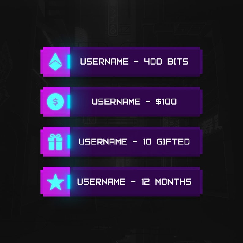 Neo Pixel Animated Stream/twitch Overlays Pack | Retro/pixel Art Stream ...
