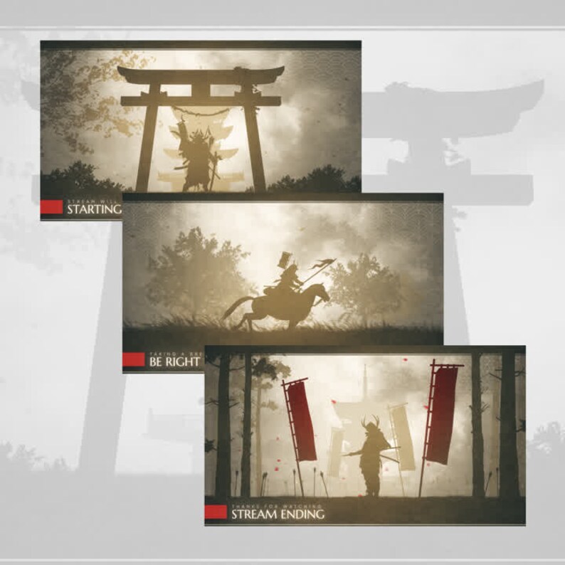 Shogun Samurai Stream Overlay Package | Animated Twitch Overlays ...