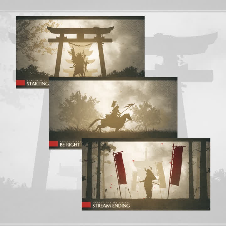 Shogun Animated Stream/twitch Overlays Pack | Samurai/japanese Streamer Package | Alerts, Webcam ...