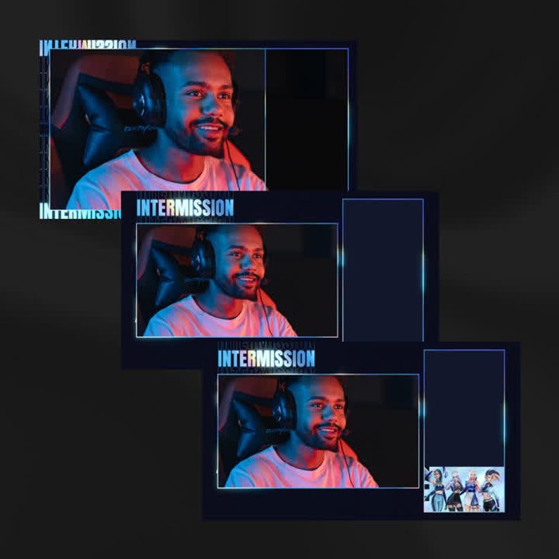 Holoanimated Stream/twitch Overlays Pack Technology/holo Streamer Pack ...