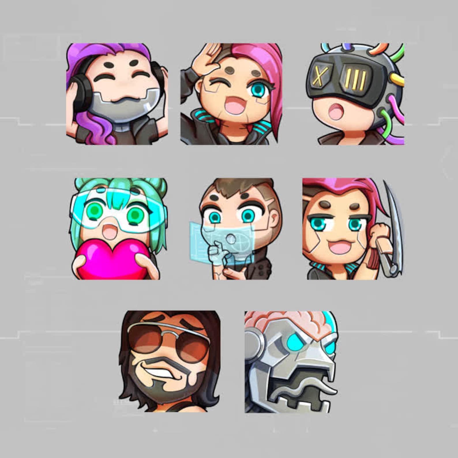 Cyberpunk Twitch Emotes | Cyberpunk/futuristic/synthwave Emotes ...