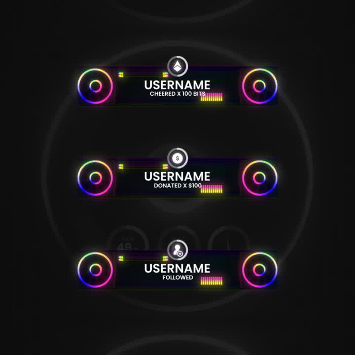 RGB Animated Stream/twitch Overlays Pack | Technology/rgb Streamer Pack ...