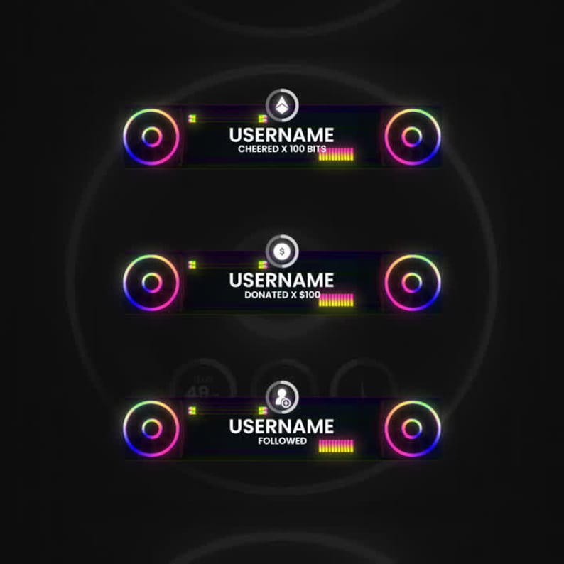 RGB Animated Stream/twitch Overlays Pack | Technology/rgb Streamer Pack ...