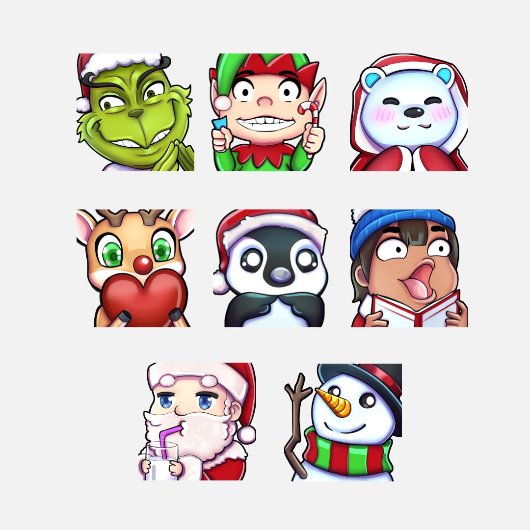 Christmas Twitch Emotes | Christmas/xmas/holidays Emotes | Formatted ...