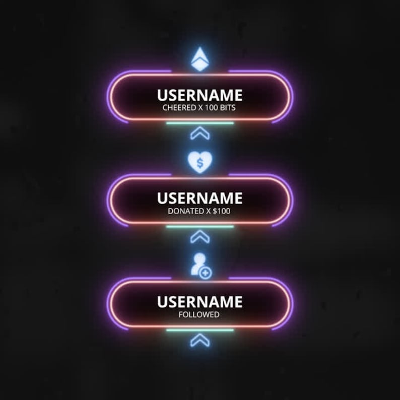 Neon Animated Stream/twitch Overlays Pack | Lo-fi/neon Streamer Package ...