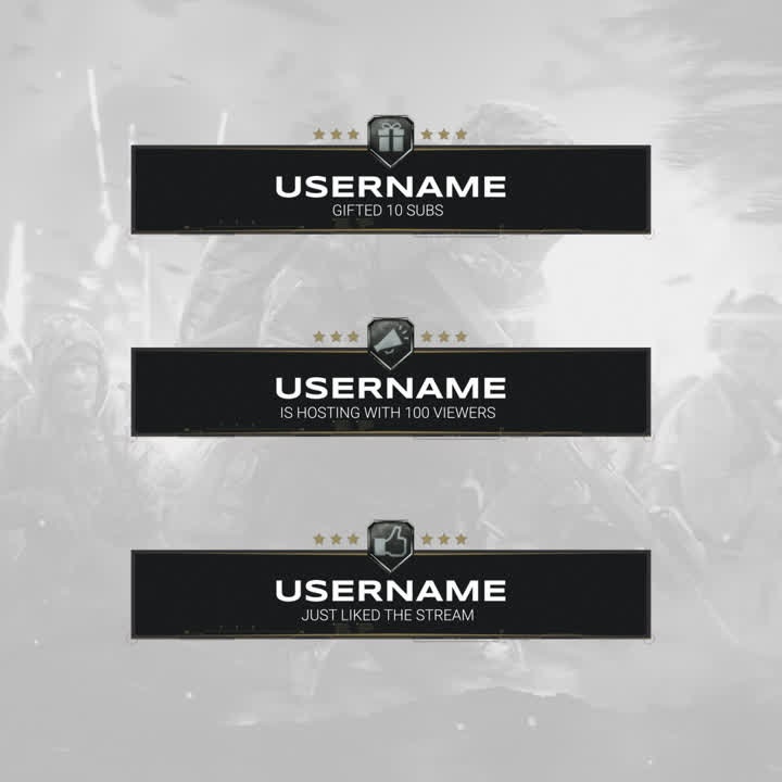 Warfare Animated Stream/twitch Overlays Pack | FPS Stream Pack | Alerts ...