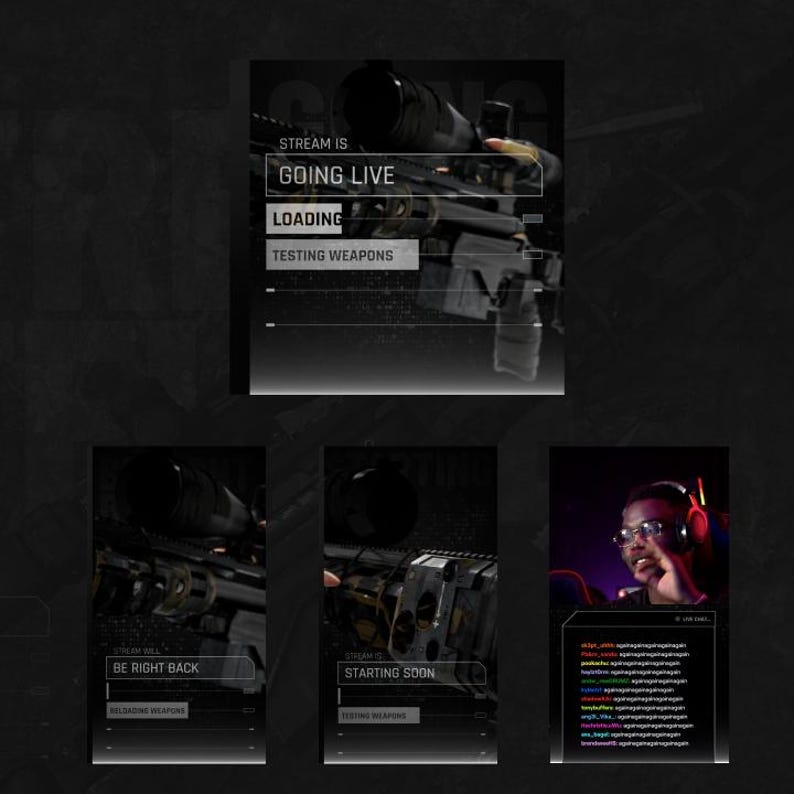 Sniper 3D Animated Stream/twitch Overlays Pack | Fps/military Streamer ...