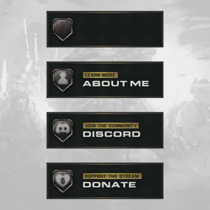 Warfare Animated Stream/twitch Overlays Pack | Fps/military Streamer ...