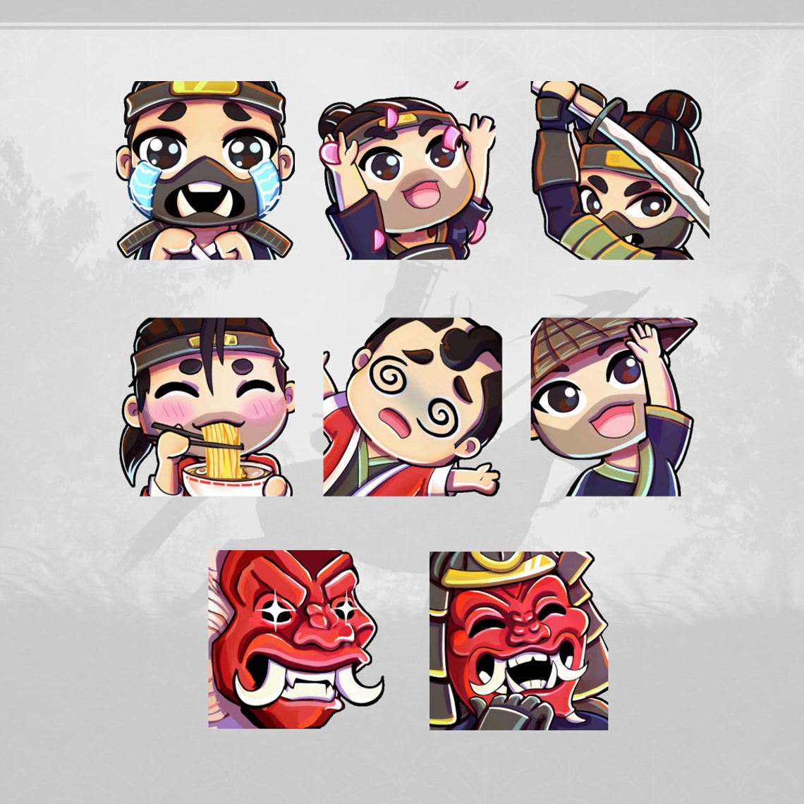 Shogun Animated Twitch Emotes | Samurai/japanese/anime Animated Emotes ...