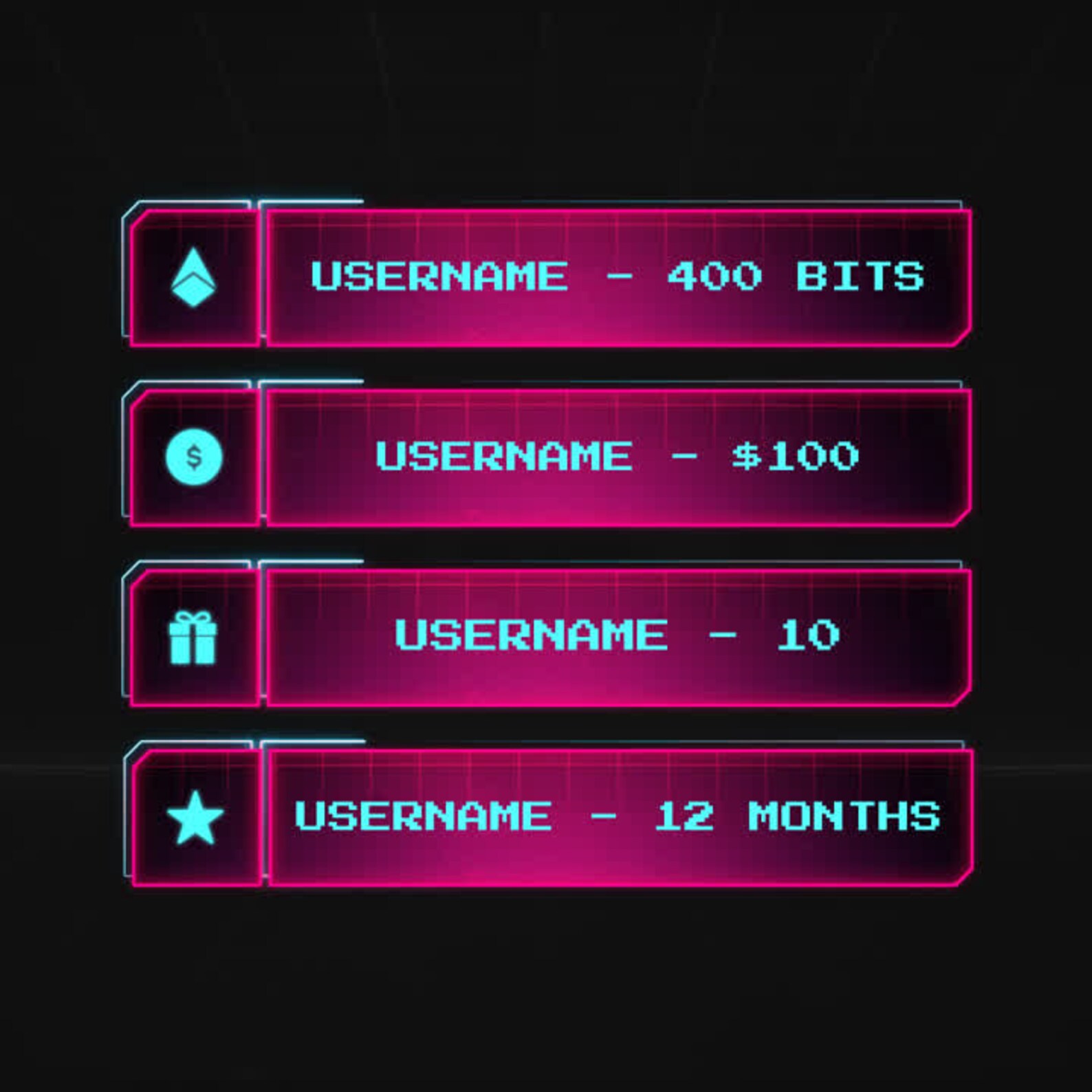 Arcade Animated Stream/twitch Overlays Pack | Retro Gaming Streamer ...