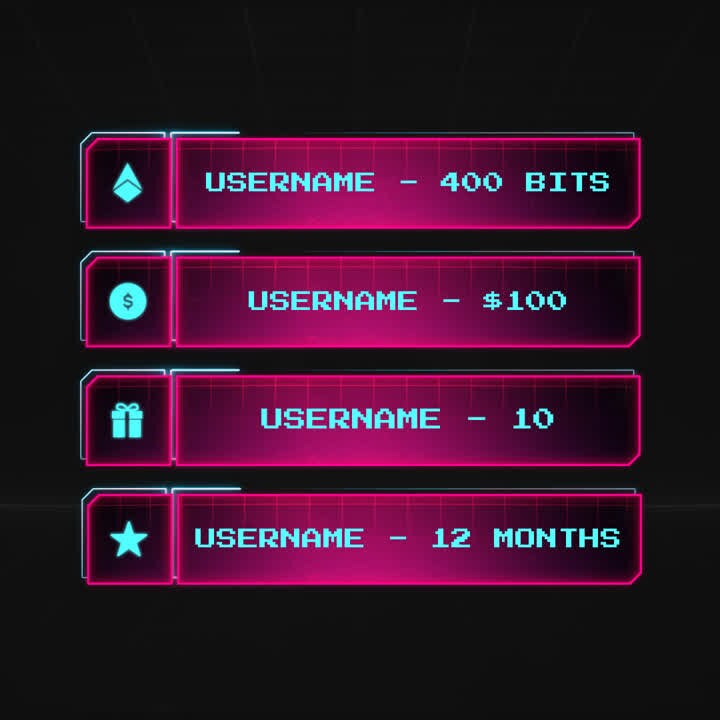 Arcade Animated Stream/twitch Overlays Pack | Retro Gaming Streamer ...