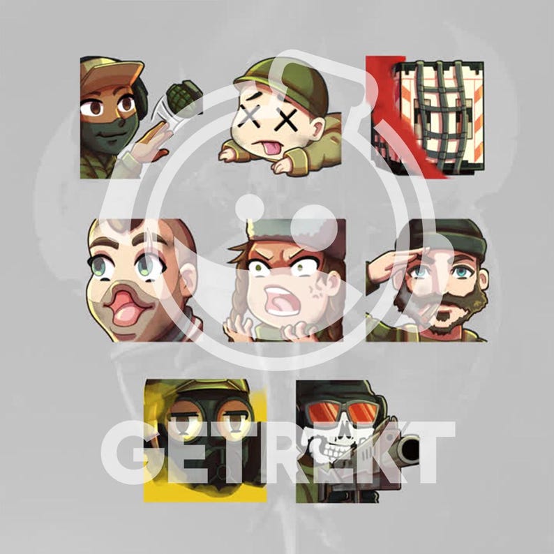 Warfare Twitch Emotes | Fps/military/army Emotes | Formatted for Twitch ...
