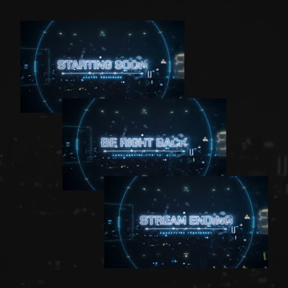 Neon Tech Animated Stream/twitch Overlays Pack Technology/neon Streamer ...