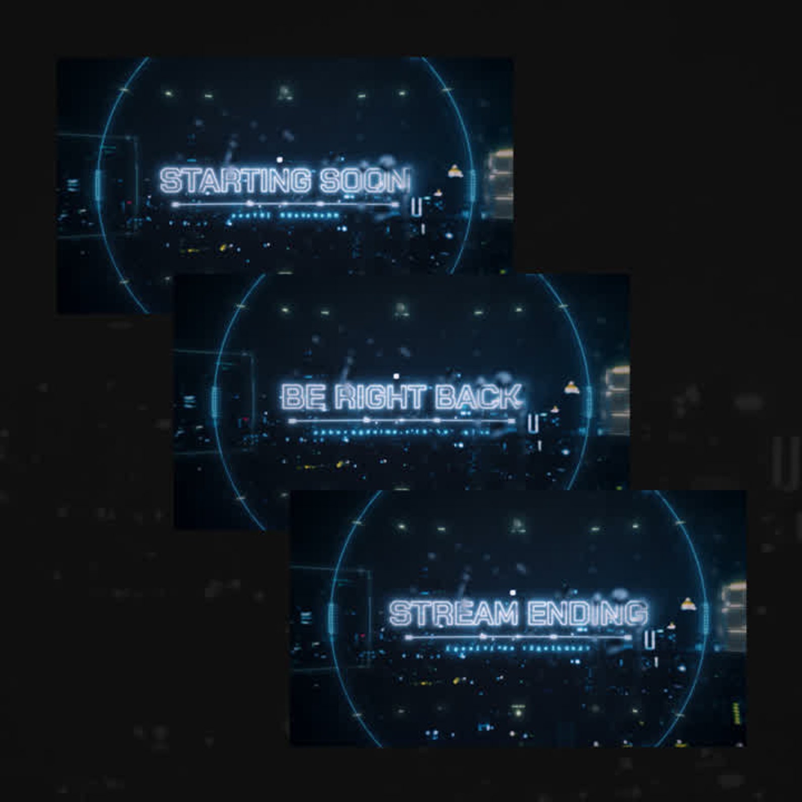 Neon Tech Animated Stream/twitch Overlays Pack Technology/neon Streamer ...