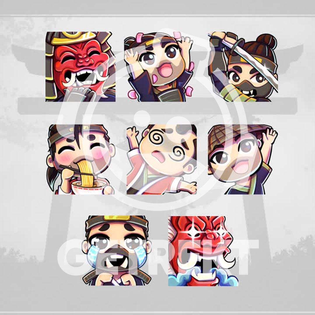 Shogun Twitch Emotes | Samurai/japanese/anime Emotes | Formatted for ...