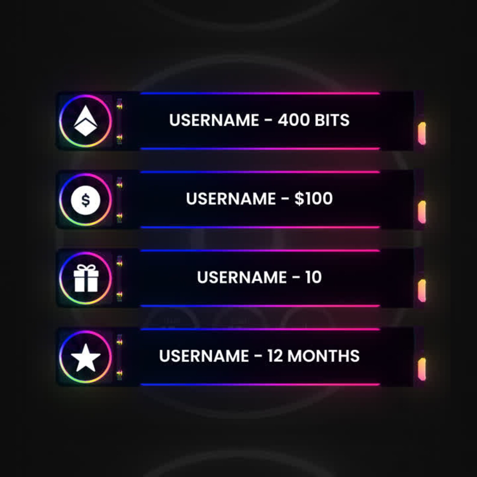 RGB Animated Stream/twitch Overlays Pack | Technology/rgb Streamer Pack ...