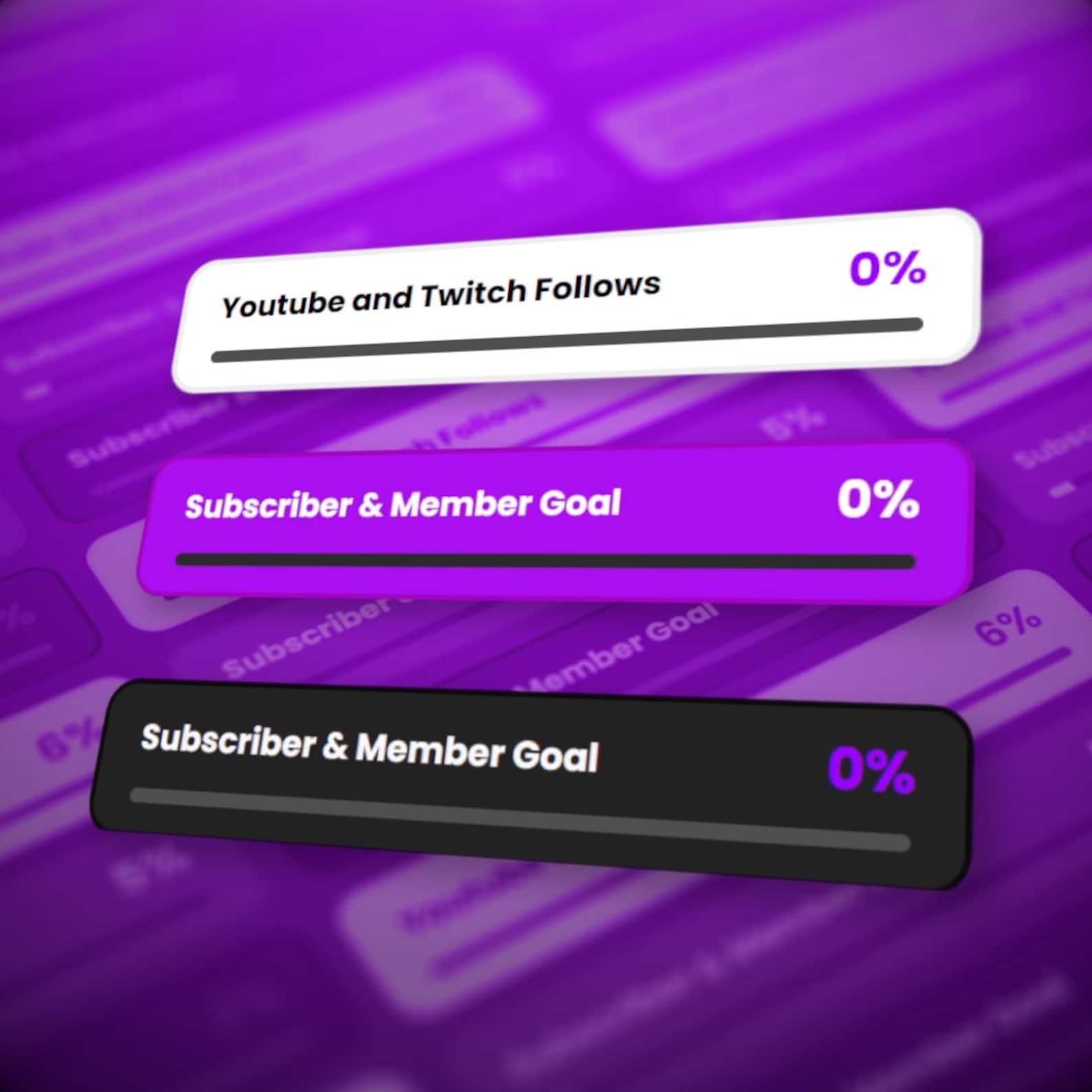 Multiplatform Goal Bar/twitch/youtube/streamlabs. Customisable Widget ...