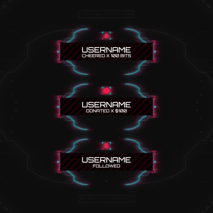 HUD Animated Stream/twitch Overlays Pack | Technology/hud Streamer Pack ...
